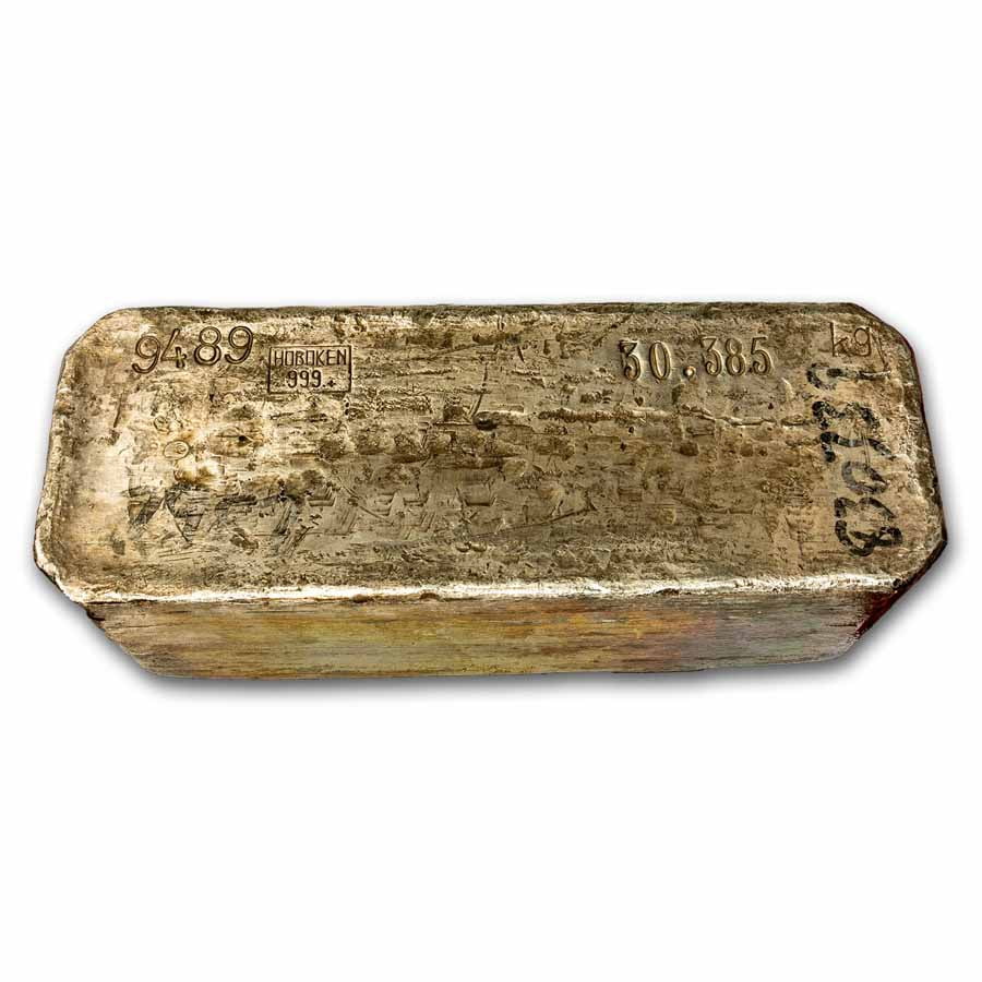 976.90 oz Silver Bar - Vintage Hoboken Silver Bar - Walmart.com