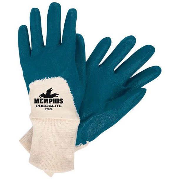 9780 Predalite® Light Nitrile Coated Palm Gloves, Medium, Blue/White - Walmart.com