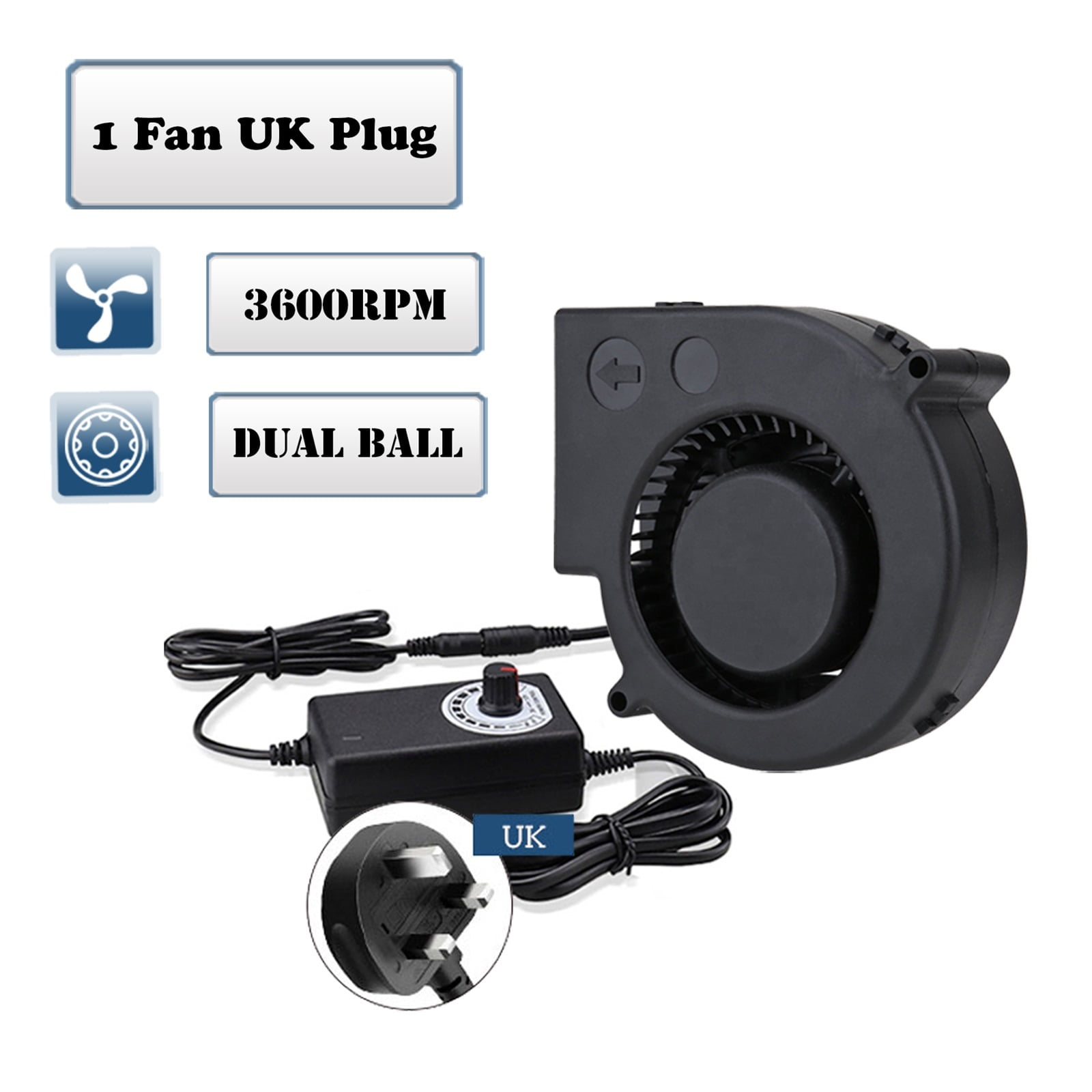 97MM Turbo Blower Fan 12V DC Female Connector 97x94x33mm Centrifugal ...