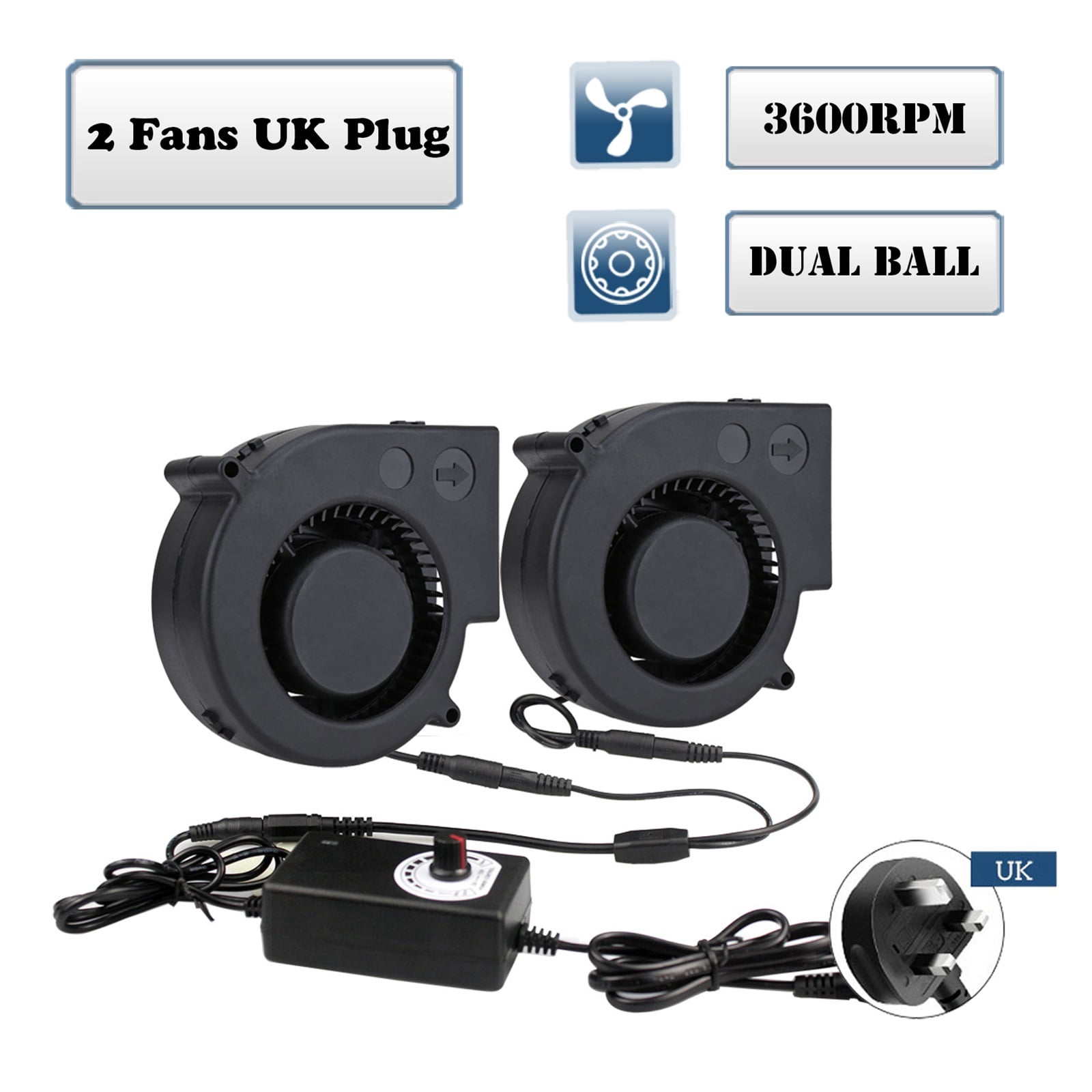 97MM Turbo Blower Fan 12V DC Female Connector 97x94x33mm Centrifugal ...