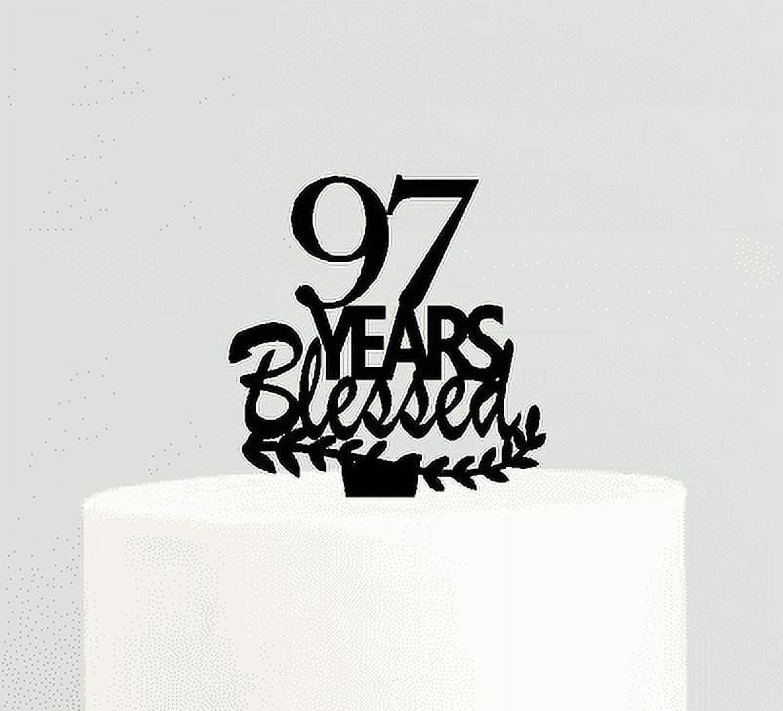 97th Birthday / Anniversary Blessed Years Cake Decoration Topper ...