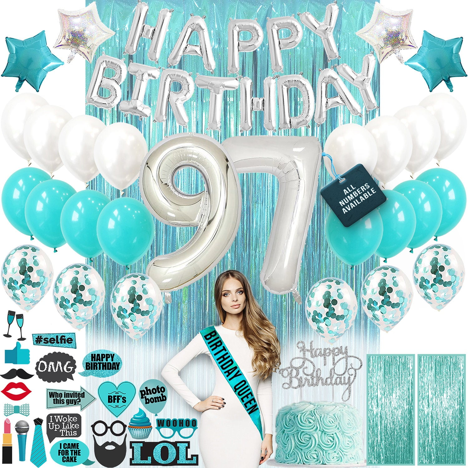 97th Birthday Decorations, 97th Birthday Party Supplies, 97th Birthday ...