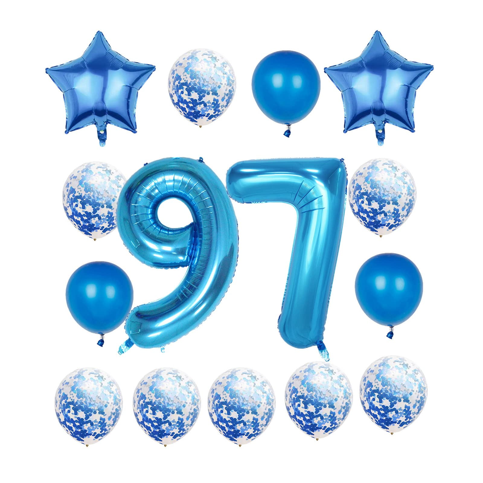 97th Birthday Decorations Party Supplies,Blue Number 97 Balloon,40 Inch ...