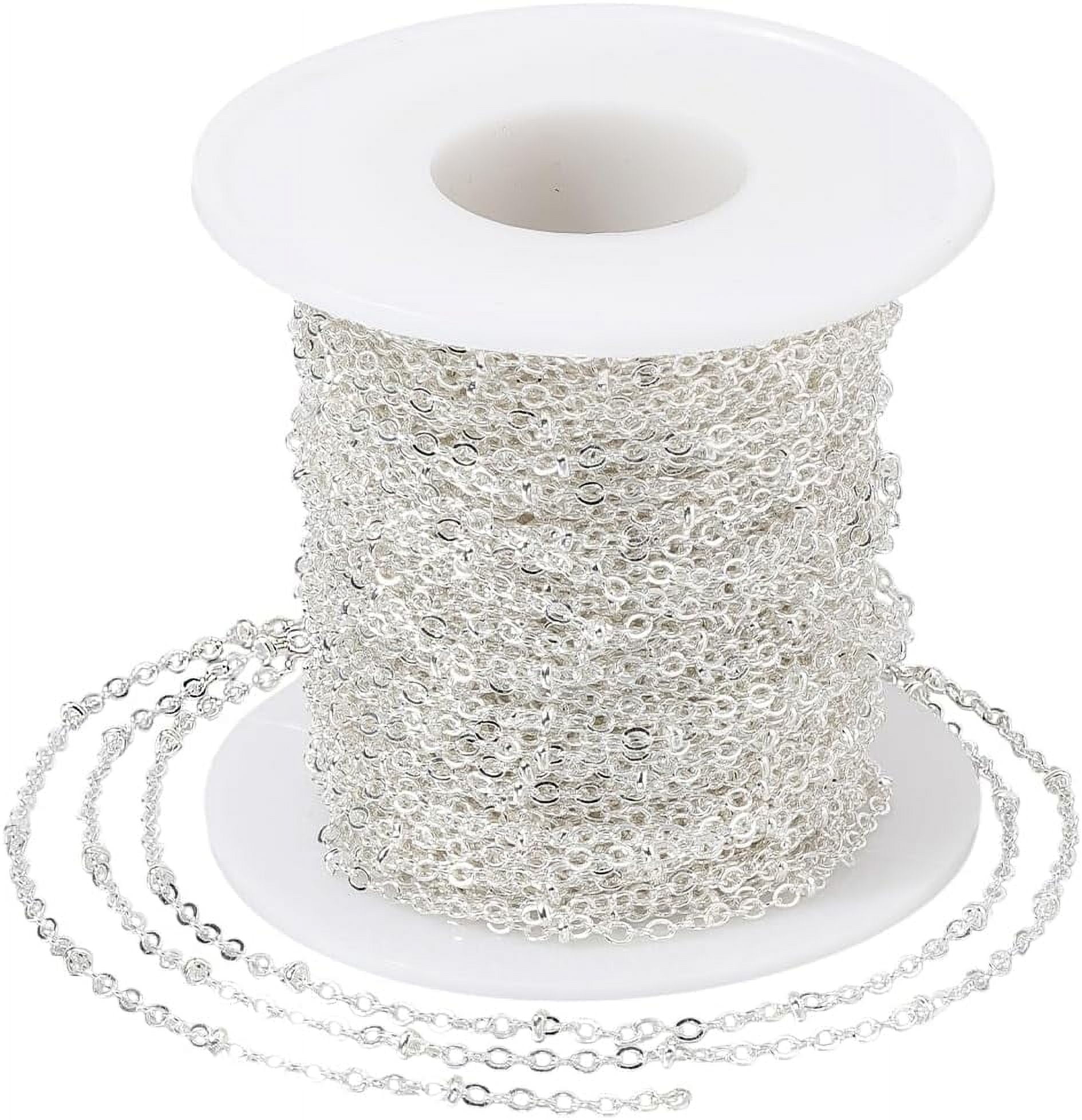 98.4 Feet/30M Silver Satellite Chain Bead Chain Roll Metal Brass Pull ...