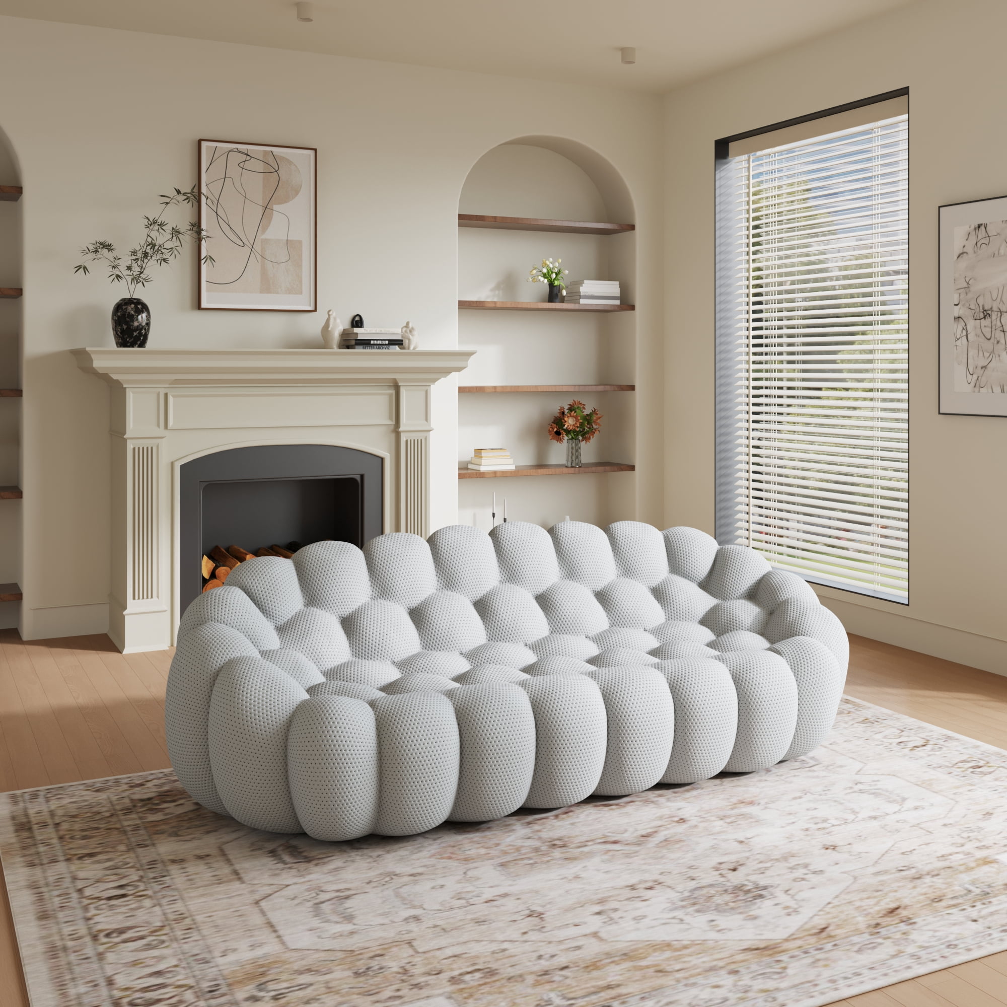 99" Bubble Couch Modern, Oversized Curved Couches, Lazy Floor Sofa ...