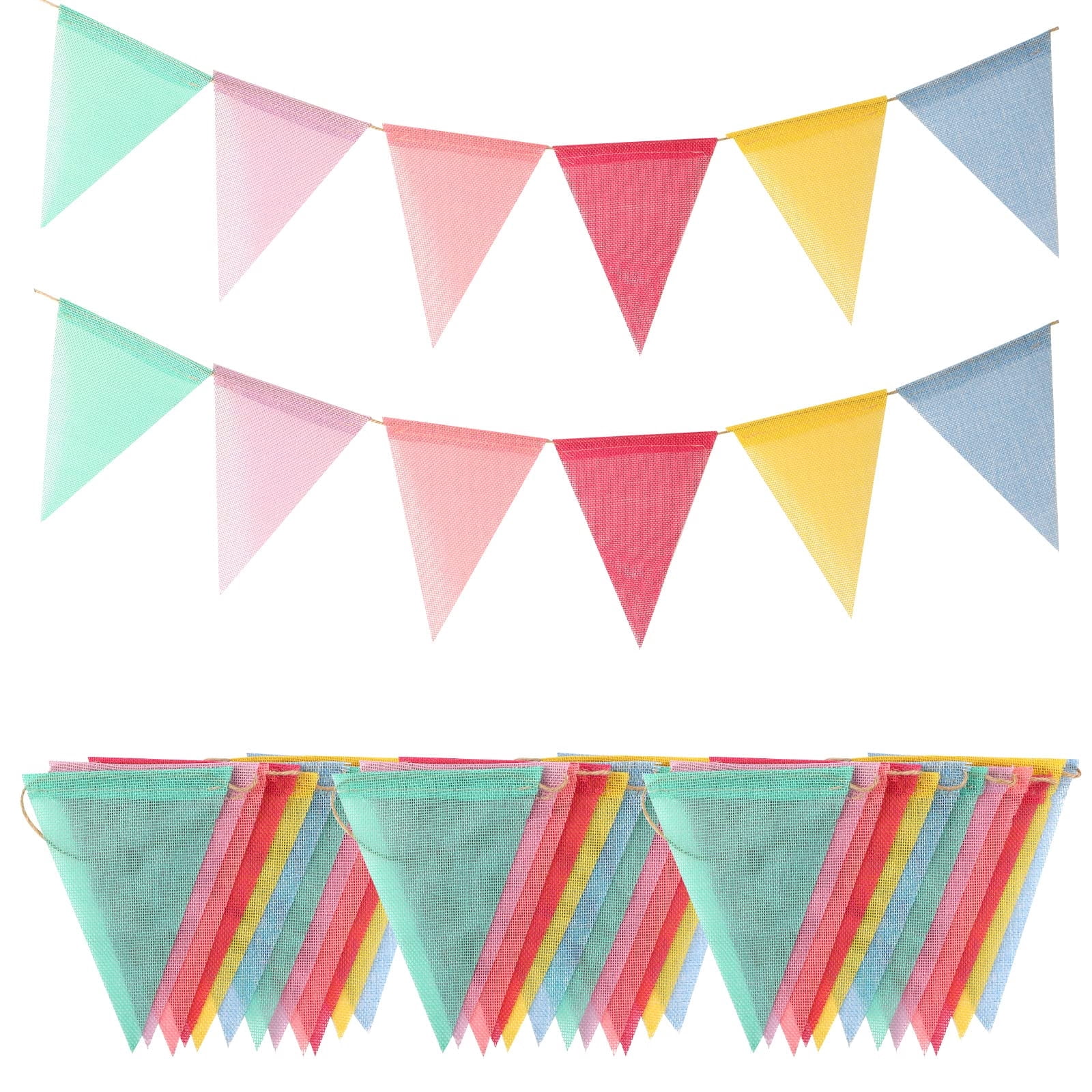 98.4ft Outdoor Bunting, 6 String Waterproof Bunting Decorations Linen ...