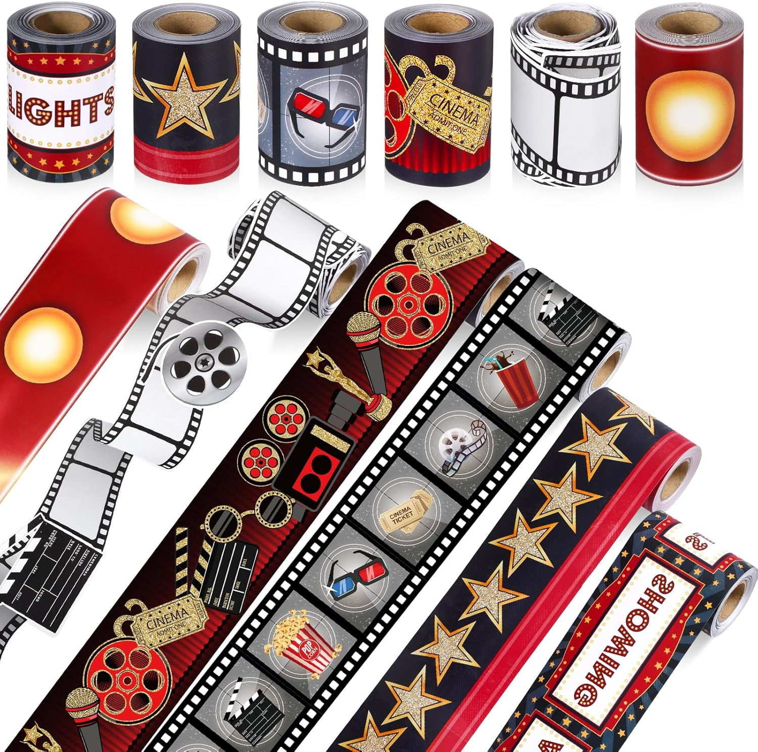98.5 ft Bulletin Board Borders Classroom Decoration 6 Rolls Movie ...