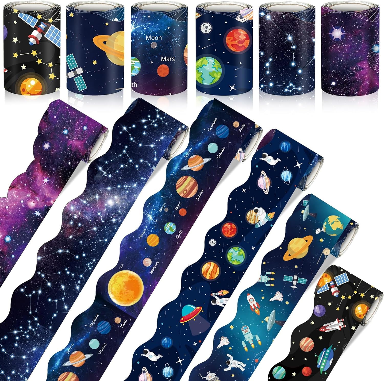 98.5 ft Bulletin Board Borders Classroom Decoration 6 Rolls Outer Space ...