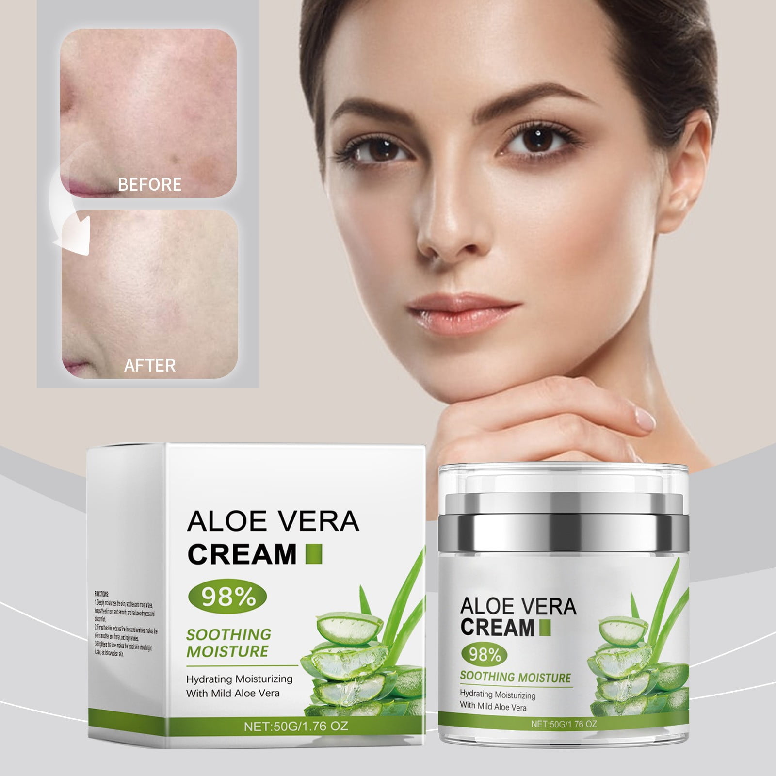 98% Cold-Pressed Aloe Vera Cream | No Additives | Ultra-Pure Soothing ...