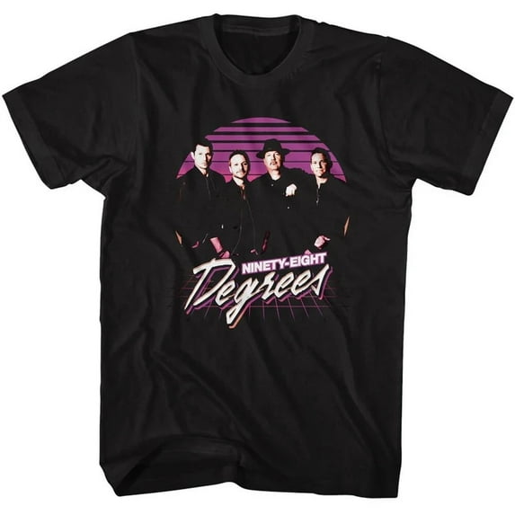98 Degrees Men's Shirt Synthwave Sunset Music Band Graphic Tees ...