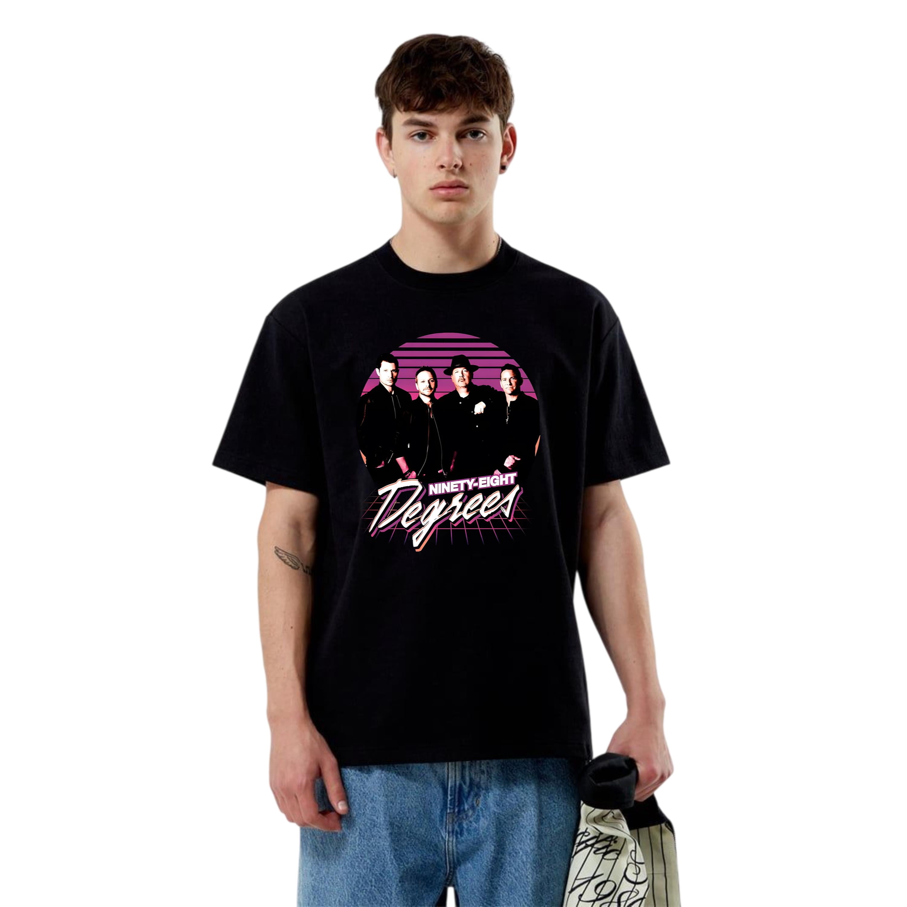 98 Degrees Retro Group Shot Black Pop Boy Band 90s T-Shirt, for men ...