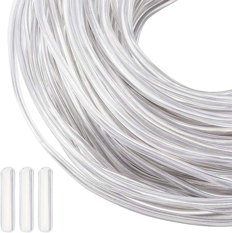 98 Feet Clear Polyethylene Plastic Coated Aluminum Wire 9 Gauge Beaded ...