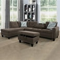 98" L-Shaped Modular Sectional Sofa with Cup Holders & Drop Table ...