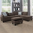 98" L-Shaped Modular Sectional Sofa with Cup Holders & Drop Table ...