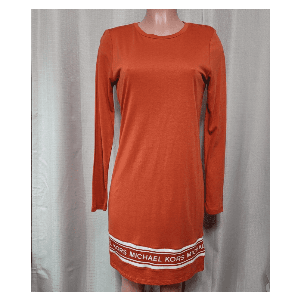 Michael kors shirt dress orange store