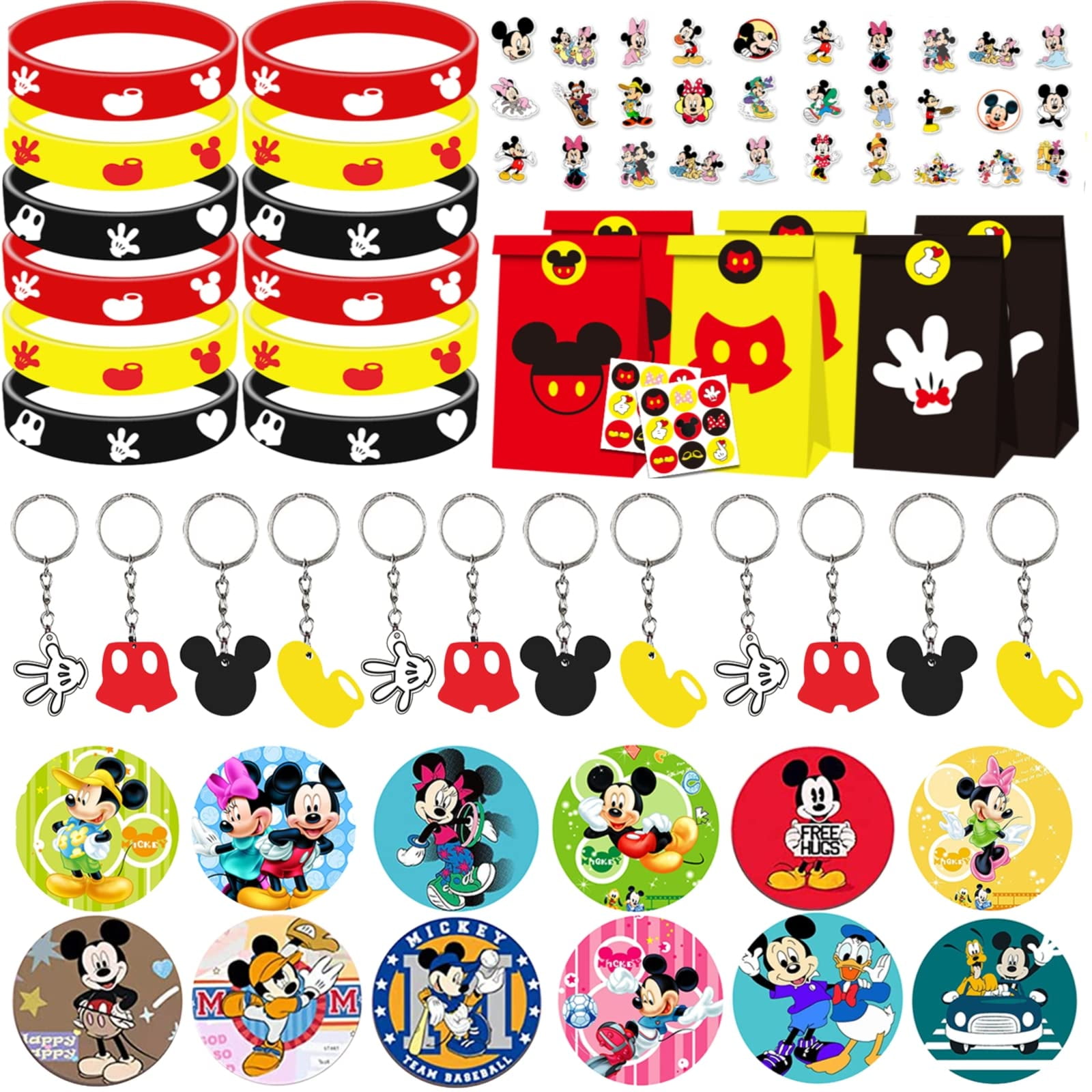 98 Pcs Mickey Mouse Birthday Party Favors Cartoon Themed Mouse Key ...