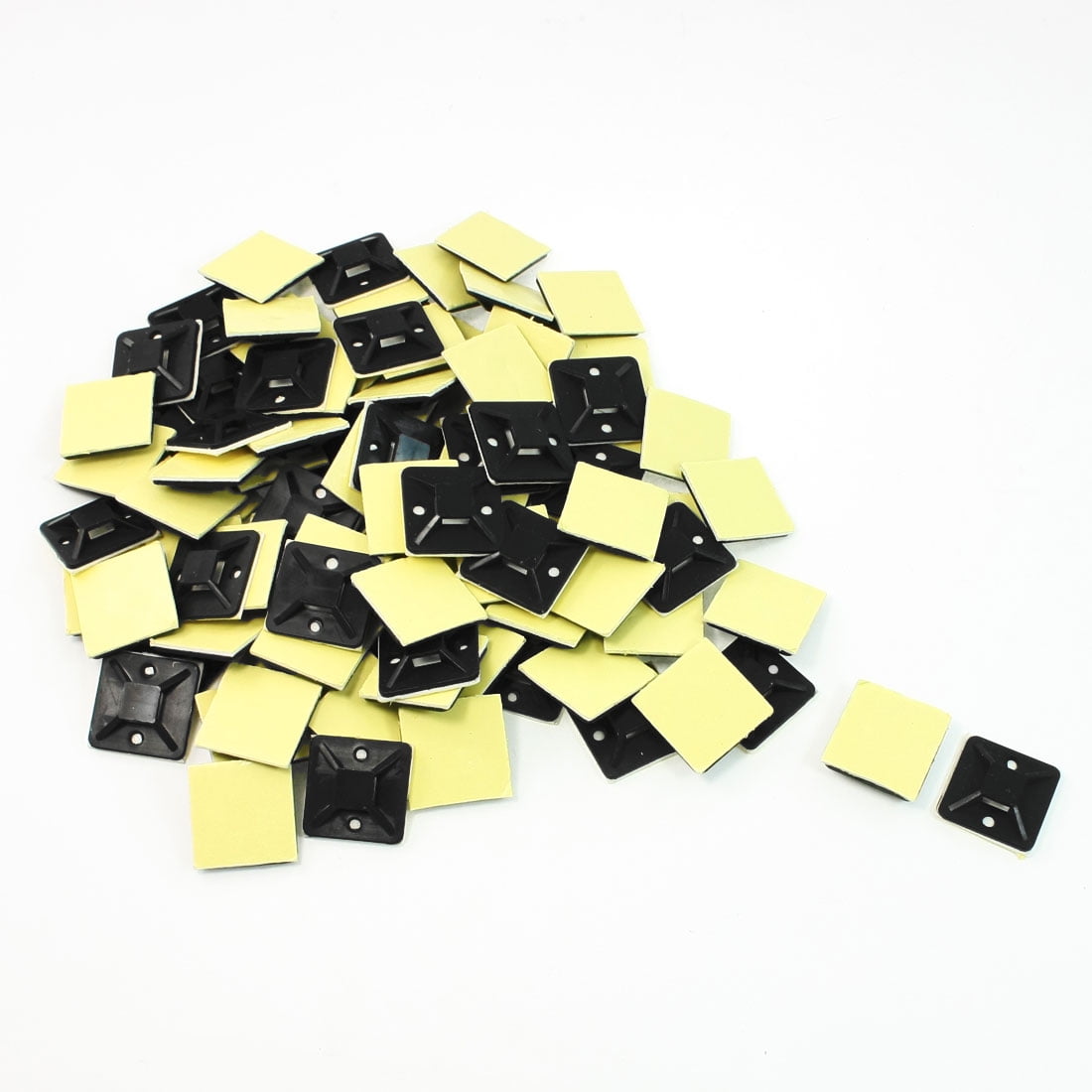 98 Pcs Square Self-adhesive Cable Tie Base Holder 3mm Wide 4 Way ...