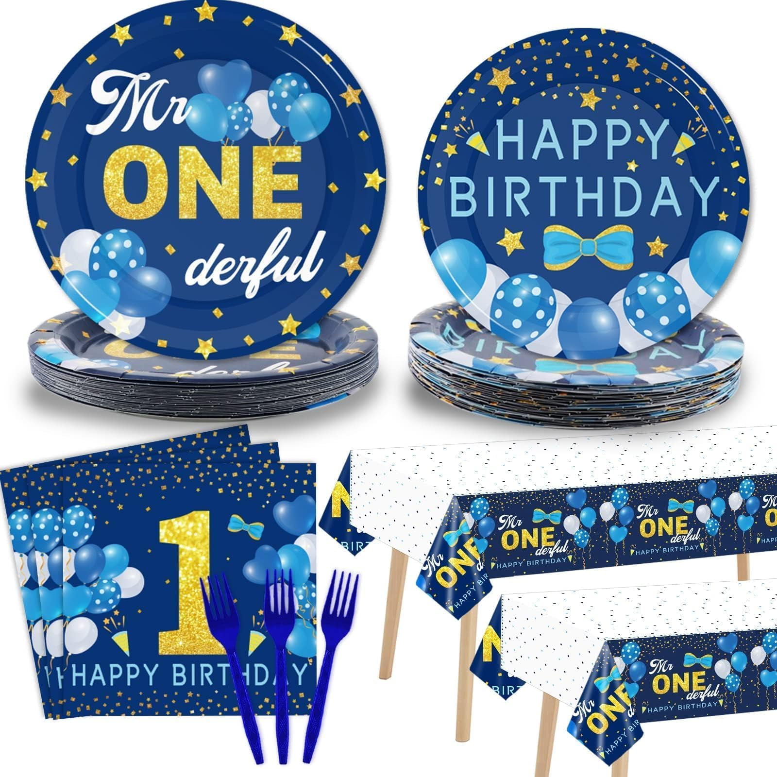 98 Pieces Mr Onederful RRF12 1st Birthday Party Decorations Boy 1st ...