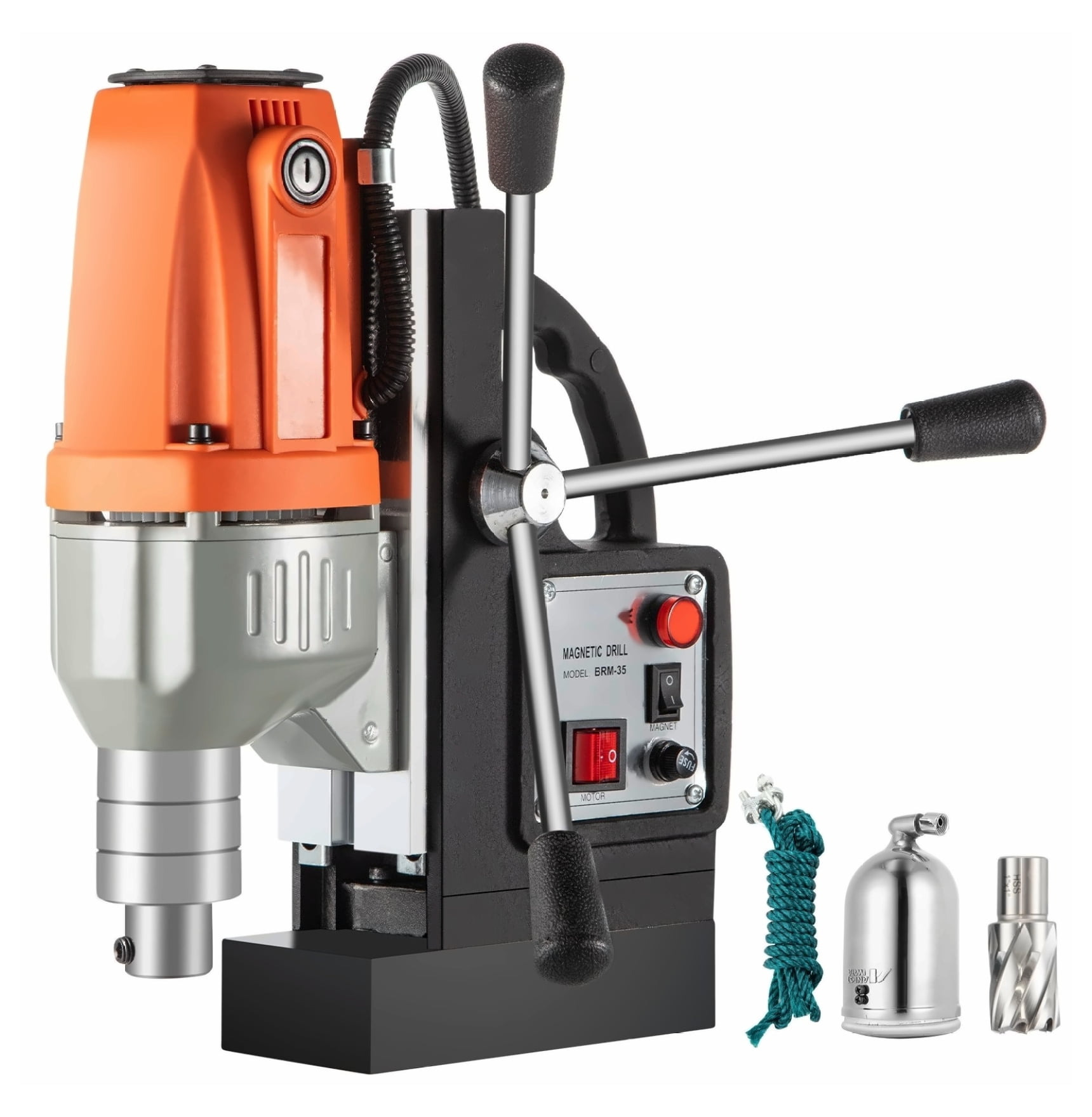 980W Magnetic Drill Press 35mm, 2250 Lbs Force, 680 RPM Portable ...