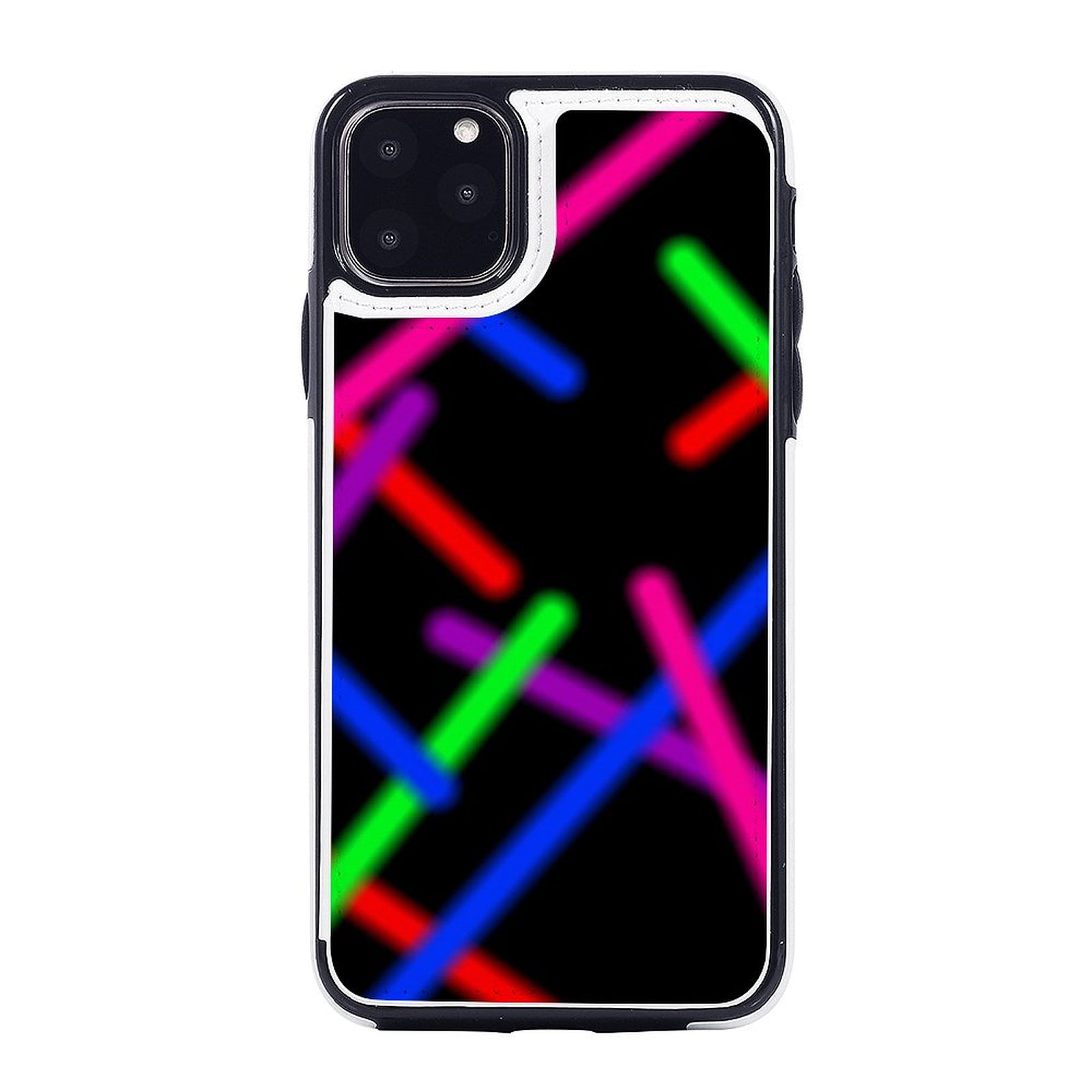 980s Rainbow Neon Glowing Laser Beams Leather Wallet Case for iPhone 16 ...