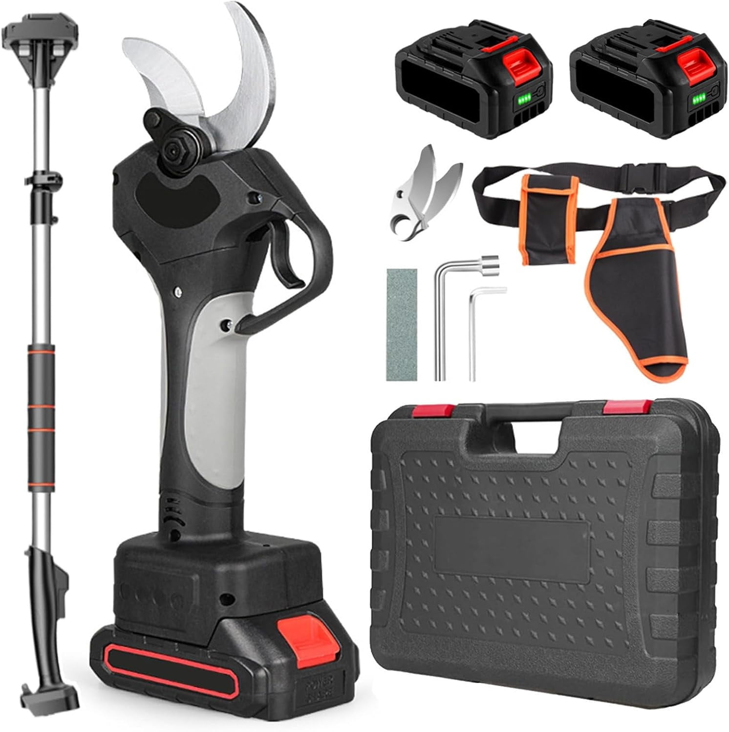 980w Electric Pruning Shears | 60mm Cutting Capacity & 2.1m Telescopic ...