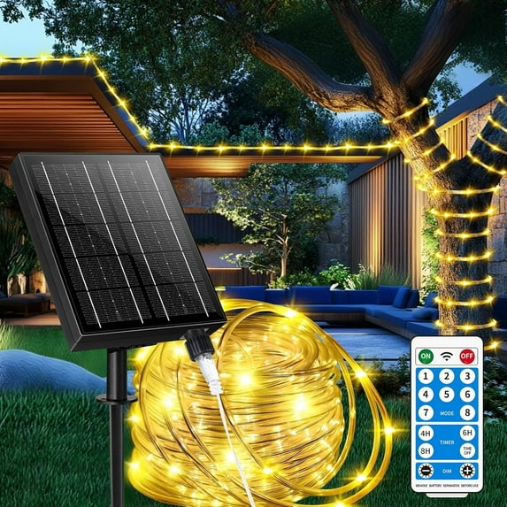 98FT 300LEDs Solar Rope Lights, Type C , Remote-Controlled, for Outdoor ...