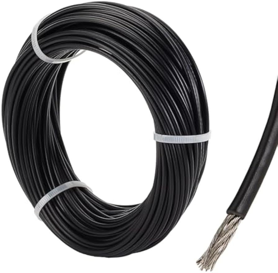 98FT 7x7 Strand 304 Stainless Steel Cable Wire 1/16" Black Vinyl Coated ...