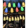 98FT Outdoor String Lights with Remote - Multicolor & Warm White, 8 ...