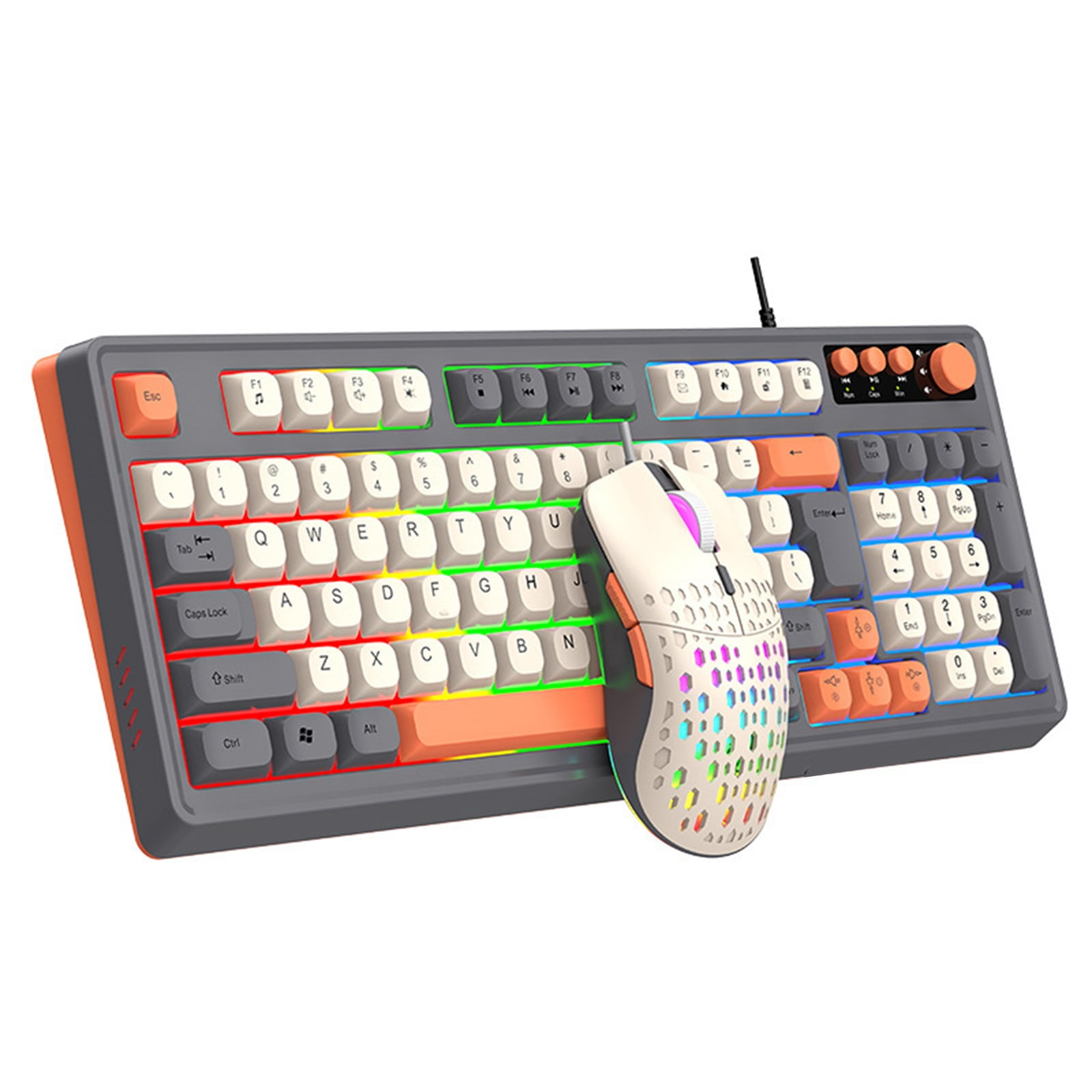 98key Wire Gaming Keyboard With Rgb Effects Ergonomic Keyboard Comfortable Keycaps For Gaming