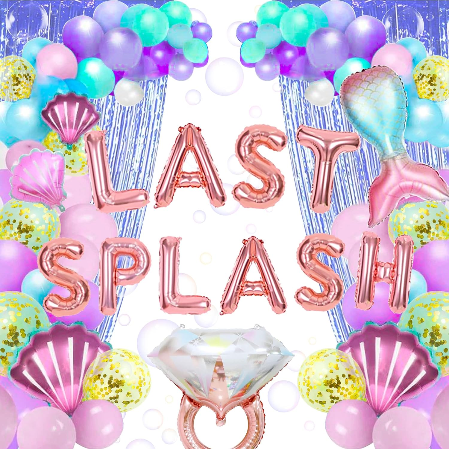 98PCS Luxury Last Splash Balloons Mermaid Bachelorette Party ...
