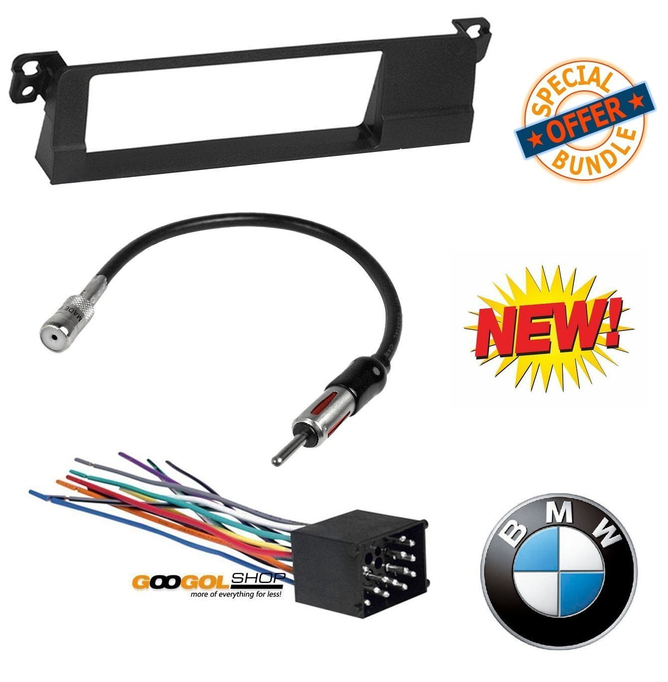 99-01 E46 3-SERIES CAR STEREO RADIO KIT DASH INSTALLATION TRIM W ...