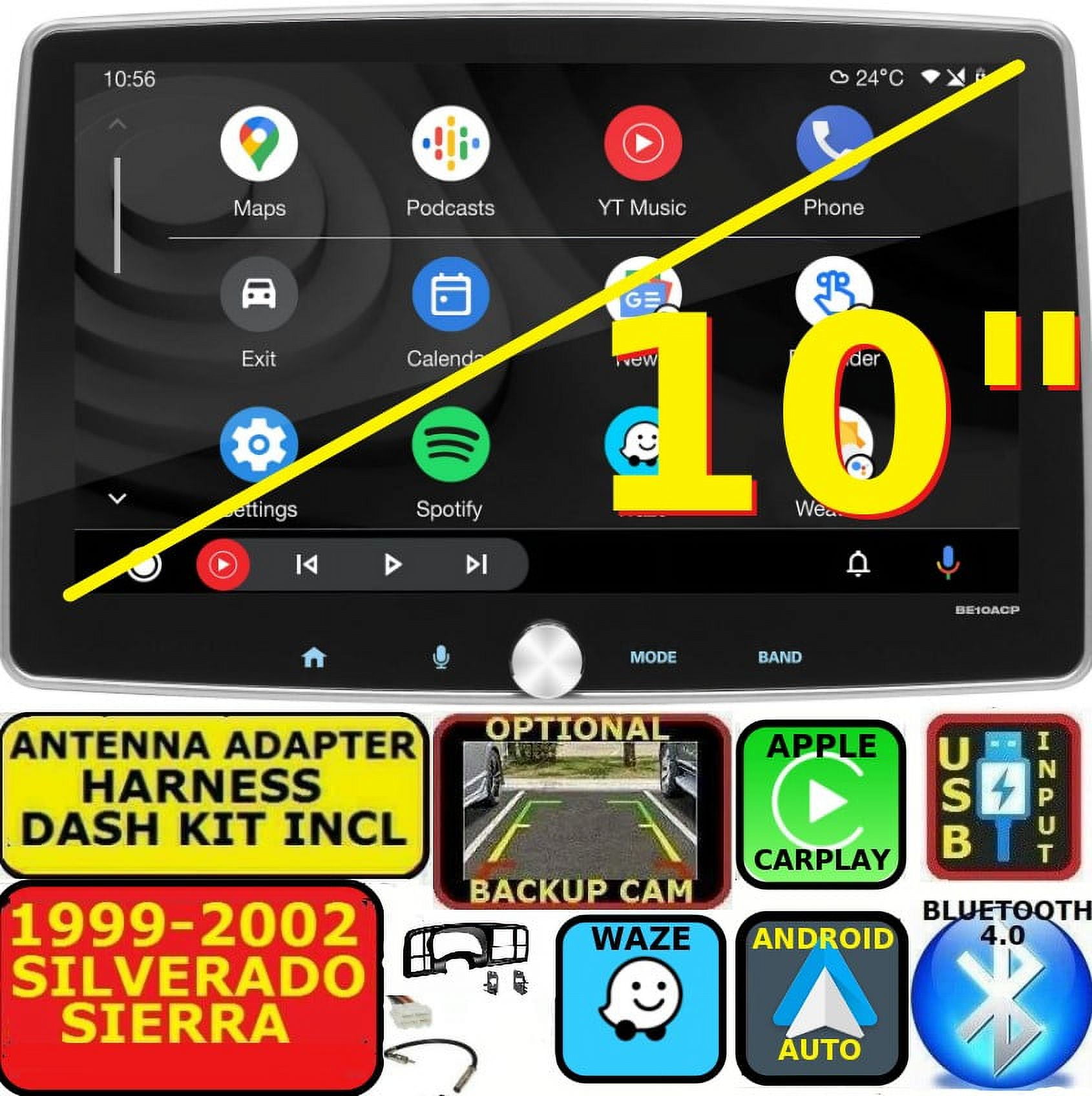 99-02 SILVERADO SIERRA GPS NAVIGATION APPLE CARPLAY ANDROID AUTO ...