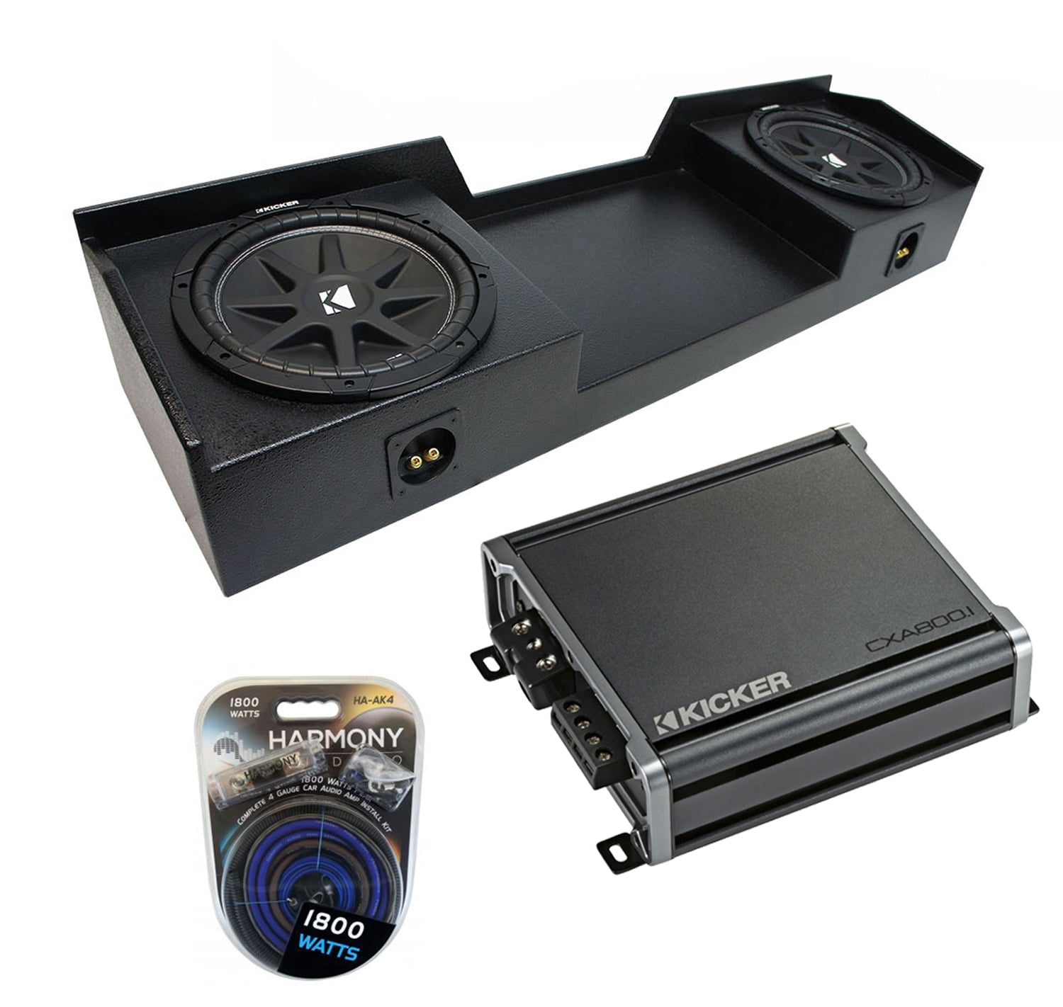 99-06 GMC Sierra Ext Truck Kicker Comp C12 Dual 12" Rhino Coated Sub Box CXA8001 - Walmart.com