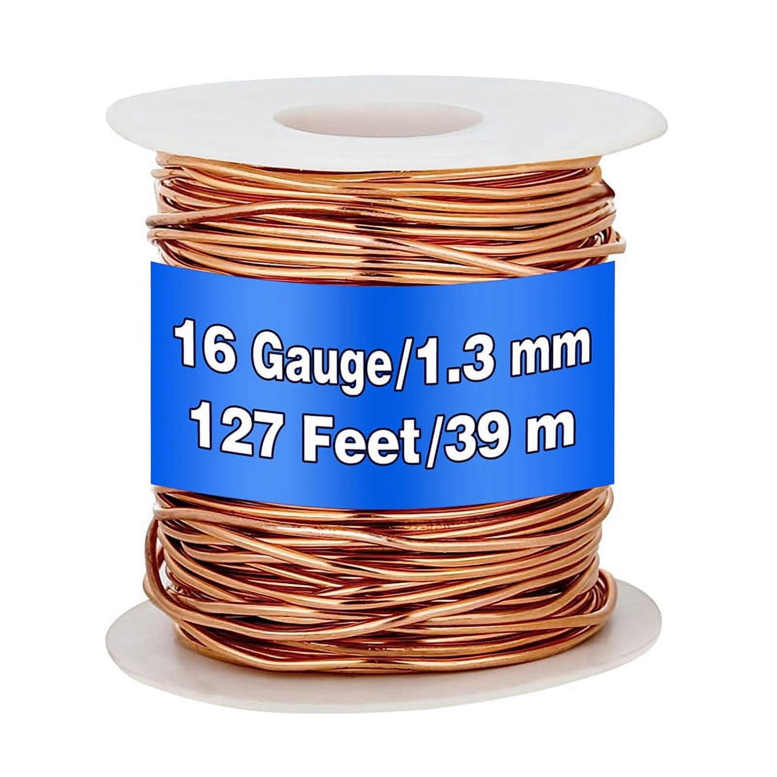 99.9% Dead Soft Copper Wire, 16 Gauge/ 1.3mm Diameter, 127 Feet/ 39 M ...