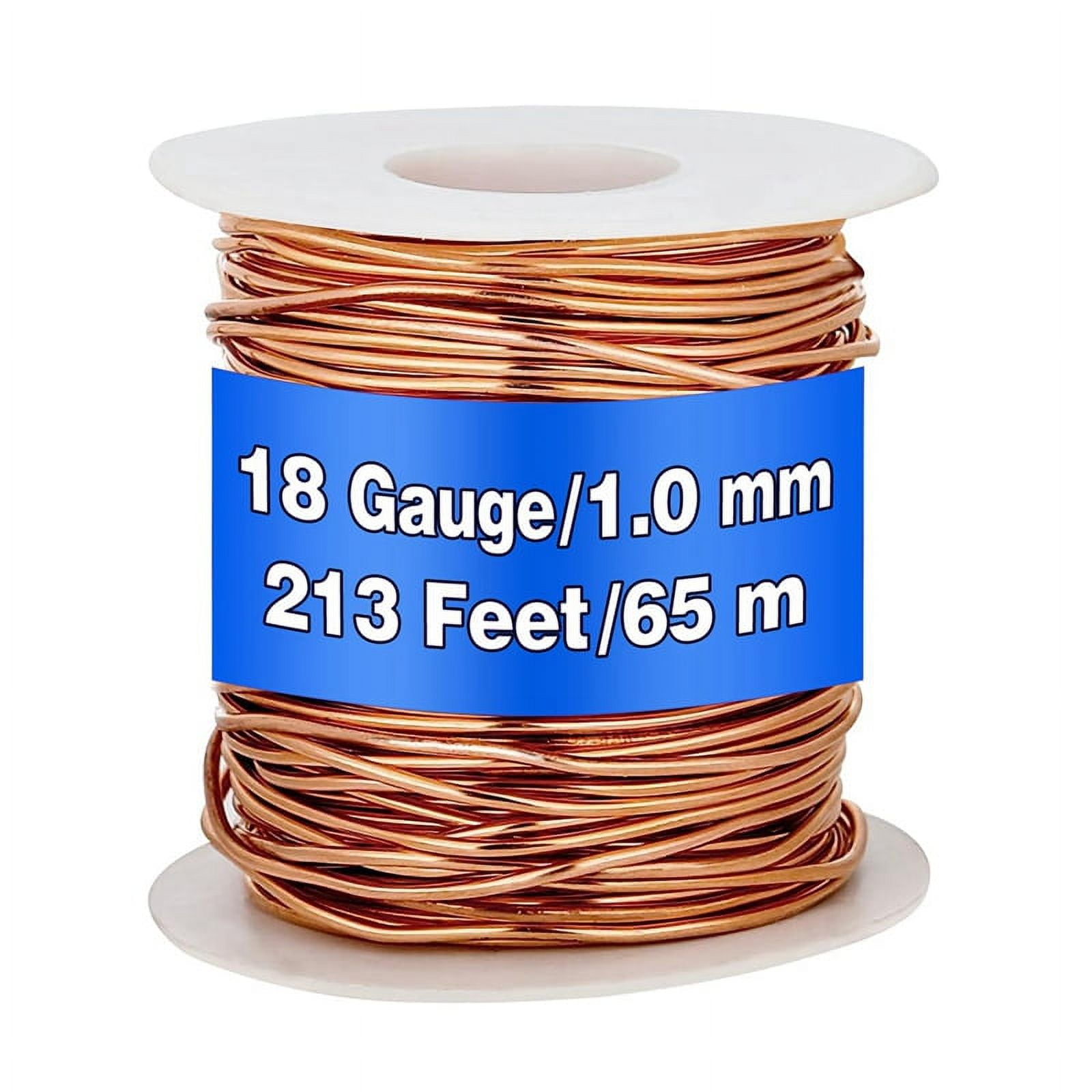 99.9% Dead Soft Copper Wire, 18 Gauge/ 1 mm Diameter, 213 Feet/ 65 M, 1 ...