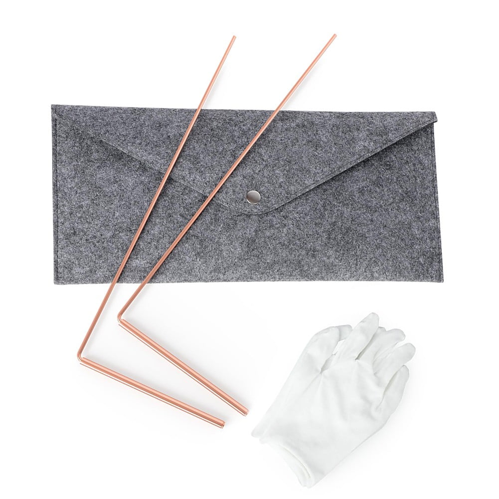 99.9% Pure Copper Dowsing Rods Kit 2Pcs Divining Rods Bag Gloves ...