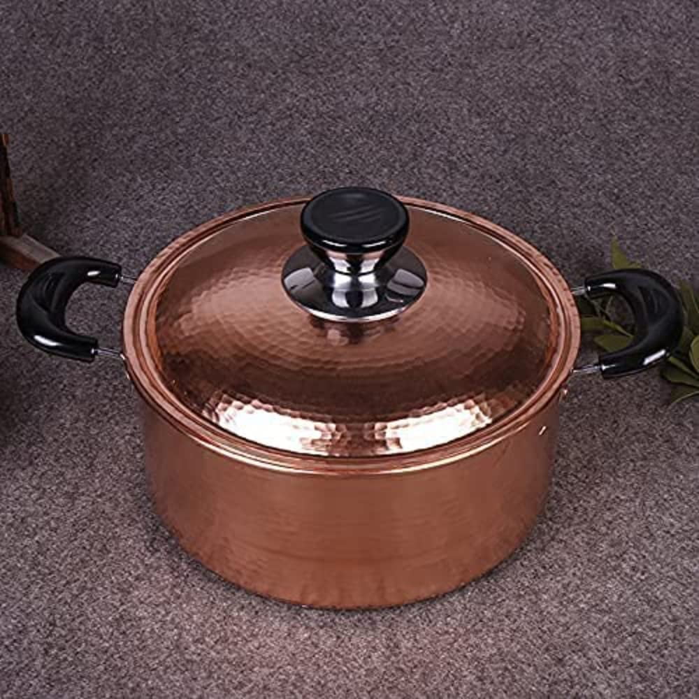 99.9% Pure Copper Pot, Soup Pot for Gas Stove, Small Copper Soup Pot ...