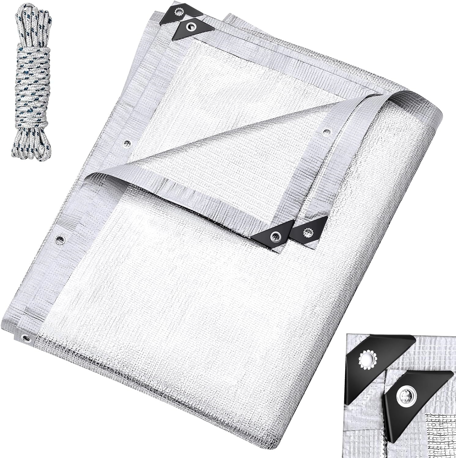 99% Aluminet Shade Cloth Reflective Tarp 10 x 14 ft Aluminium Cloth ...