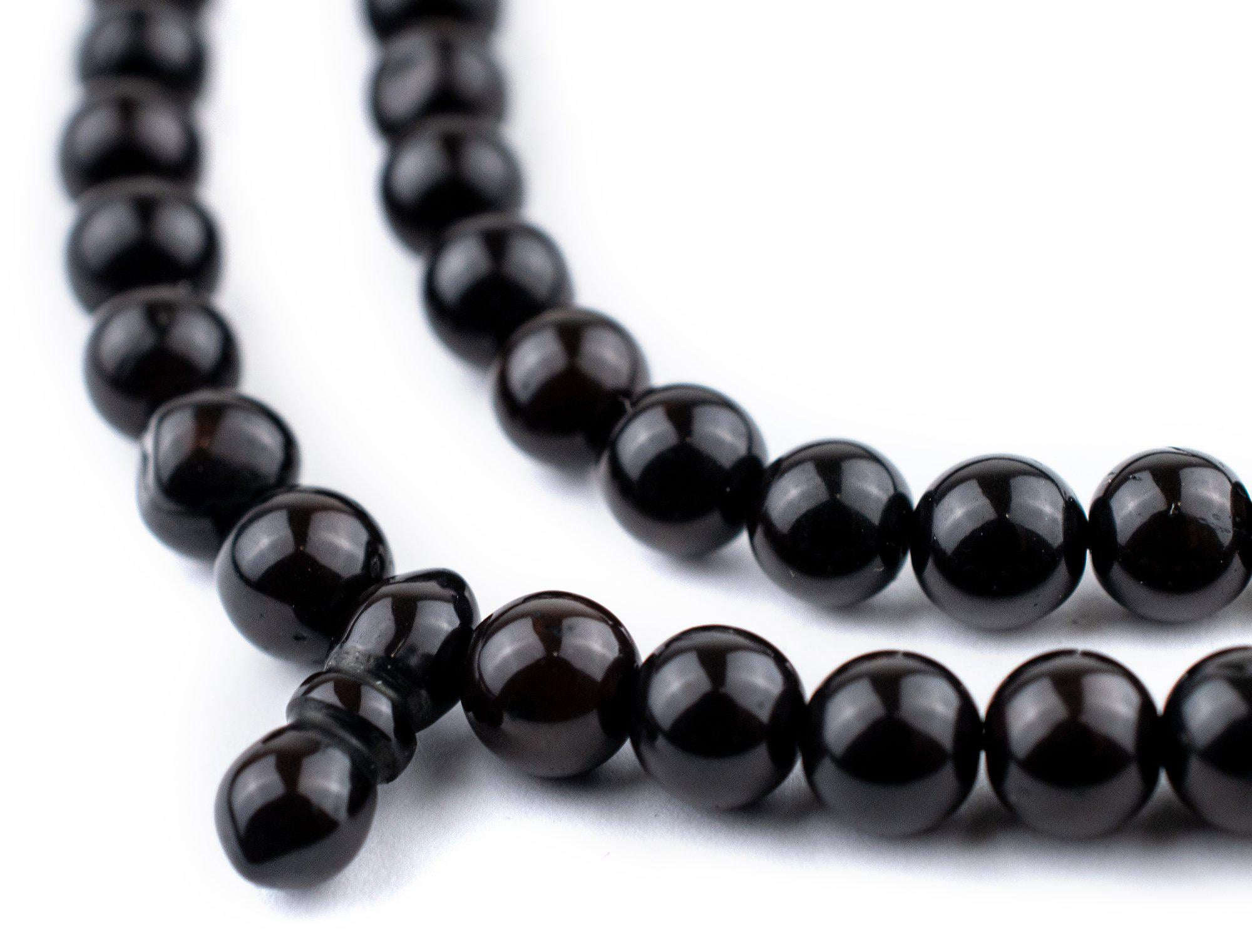 99 Black Round Wooden Arabian Prayer Beads (6mm), Islamic Tasbih ...