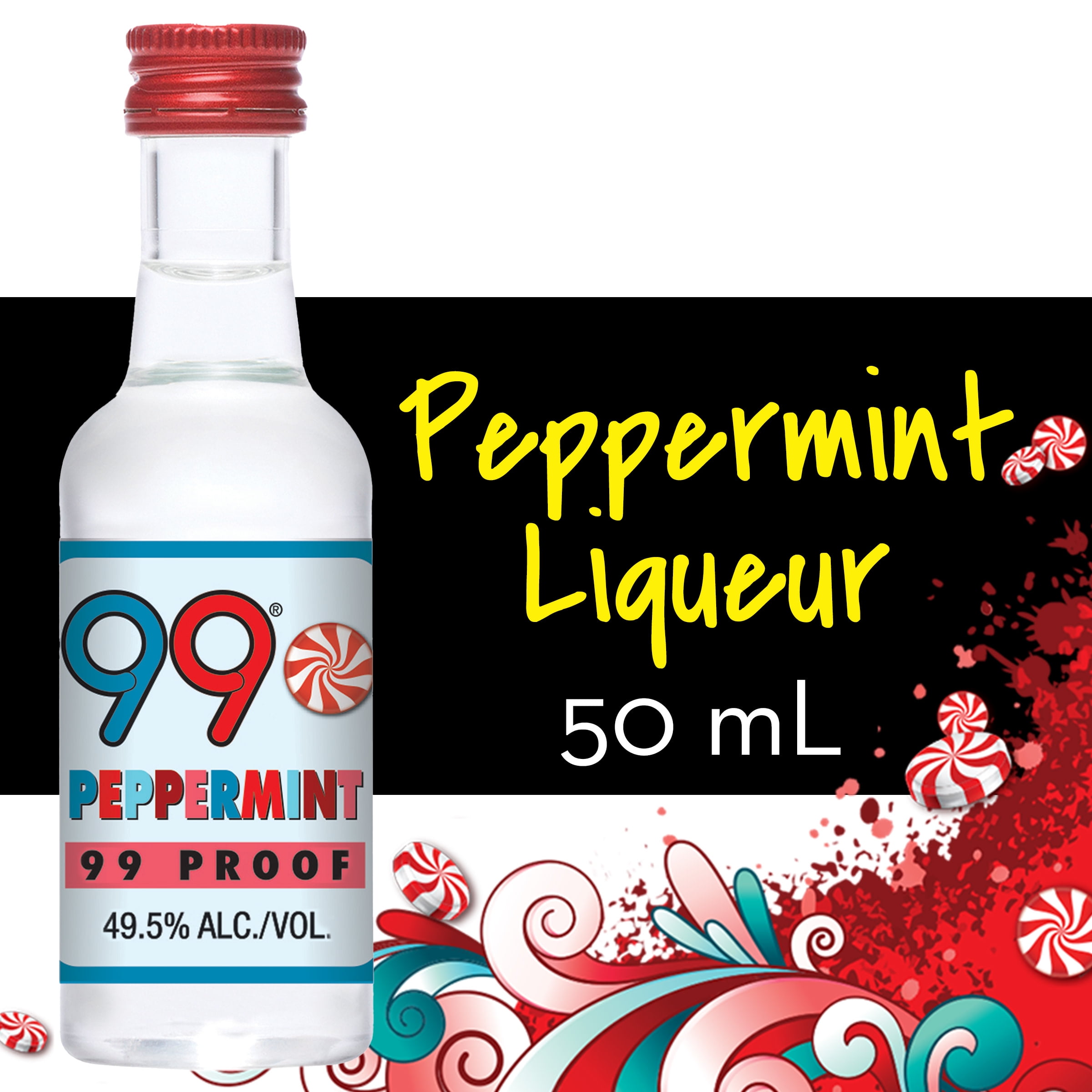 99 Brand Peppermint Liqueur, 50ml Liquor, 49.5% Alcohol - Walmart.com