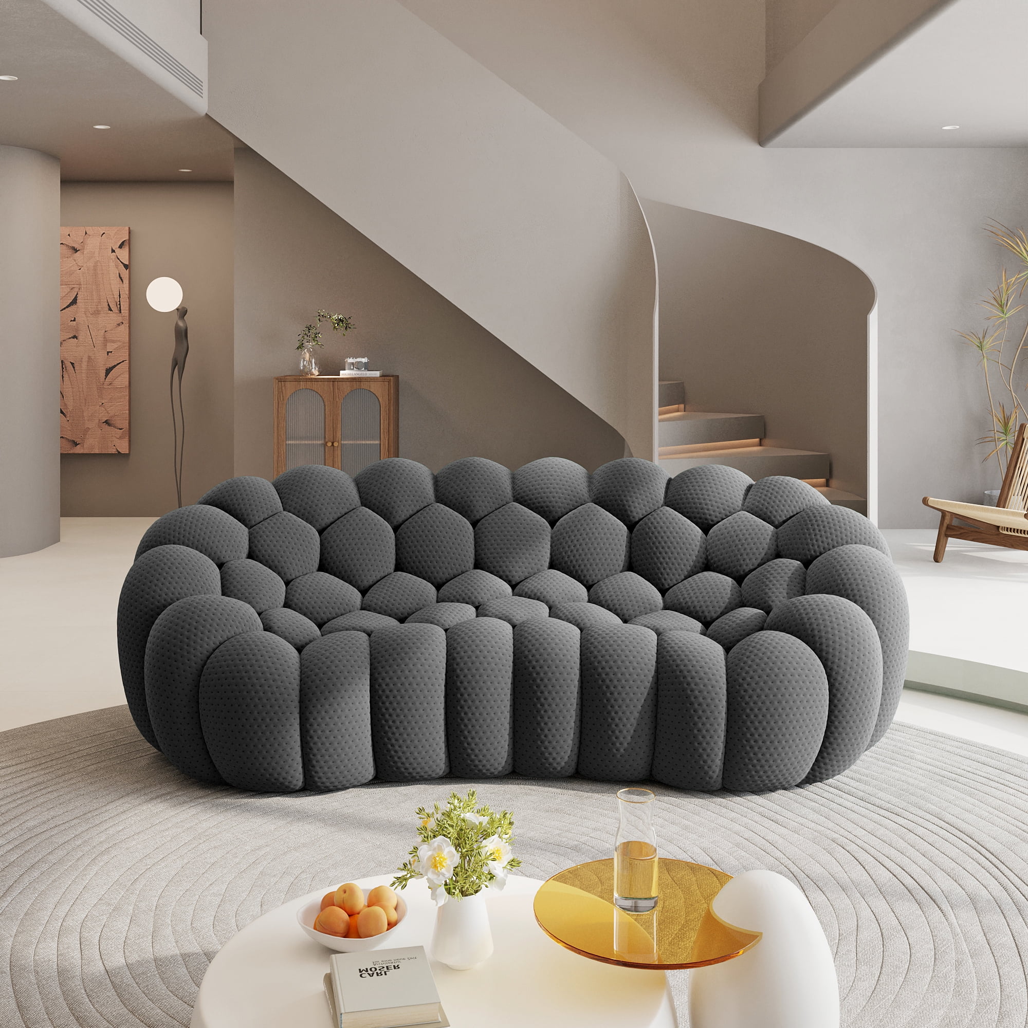 99" Bubble Couch Modern, Oversized Curved Couches, Lazy Floor Sofa ...