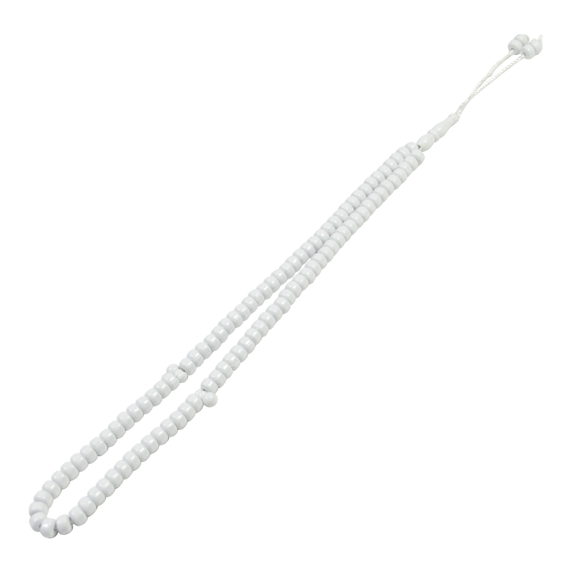 99 Count Circle White Plastic Rosary Prayer Dikr Beads with Sections ...