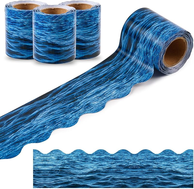 99 Feet Burlap Bulletin Board Border 3 Rolls Burlap Scalloped Borders ...