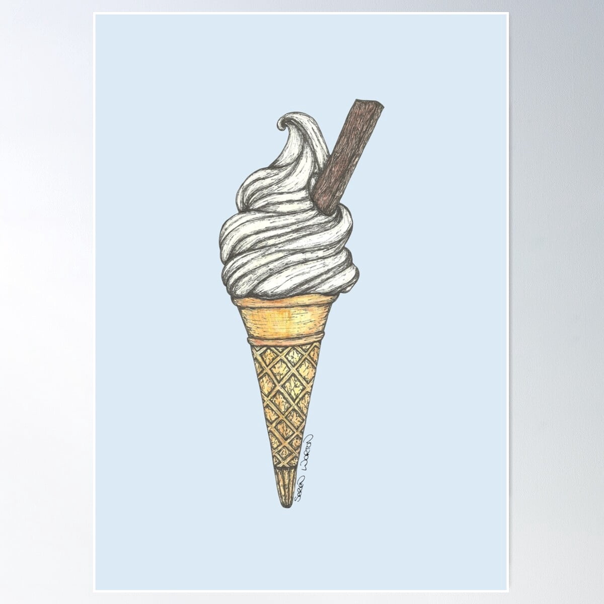 99 Flake Ice Cream Poster Wall Art, Modern Wall Decor For Living Room ...