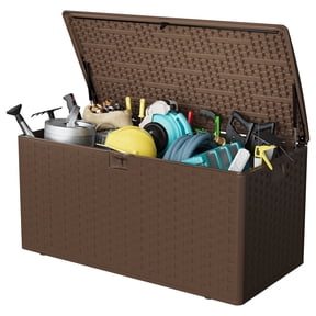 EasyUp 80 Gallon Storage bench Lockable Waterproof Deck Box - Outdoor ...