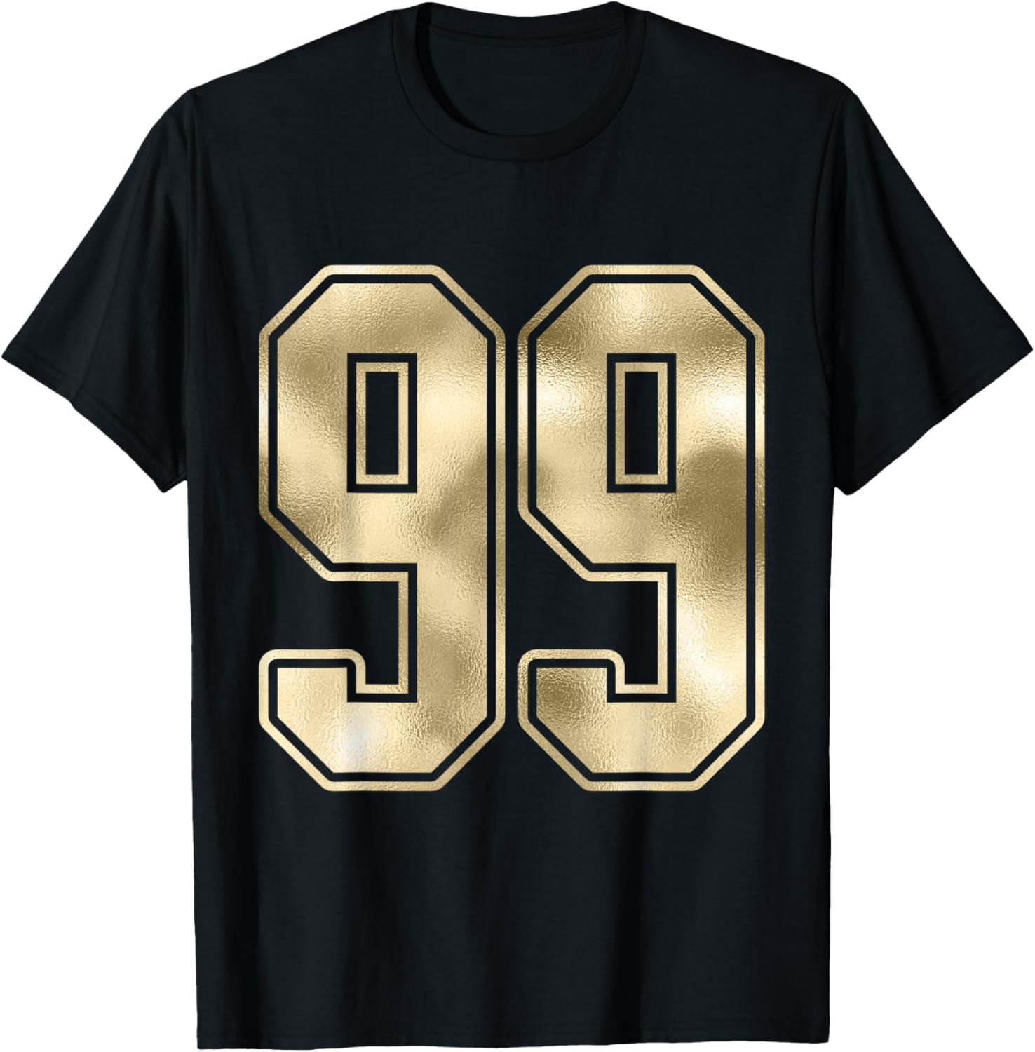 #99 Gold Outline Number 99 Sports Fan Jersey Style T-Shirt - Walmart.com