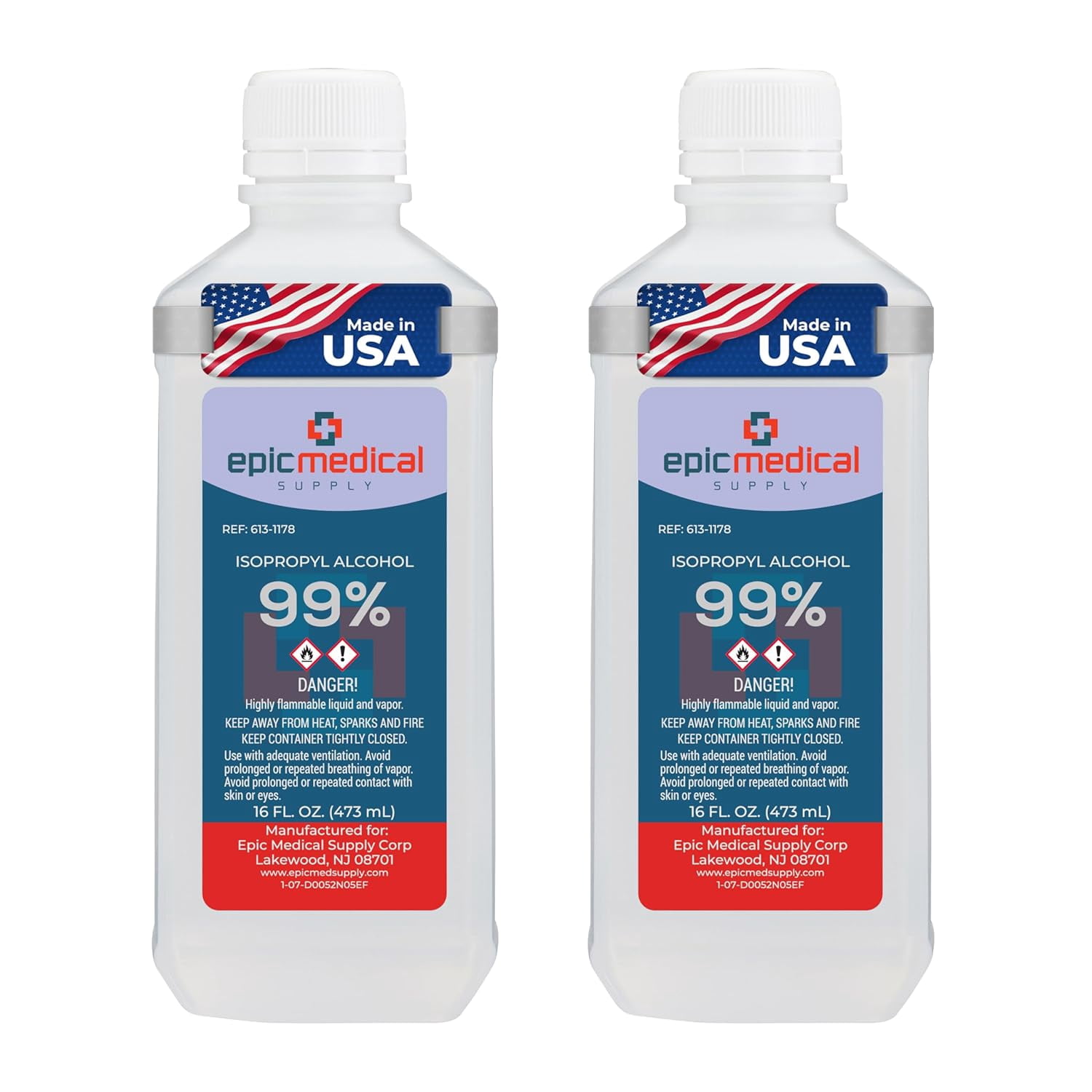 99% Isopropyl Alcohol 16 oz. Bottle, General Purpose Cleaner for Glass ...