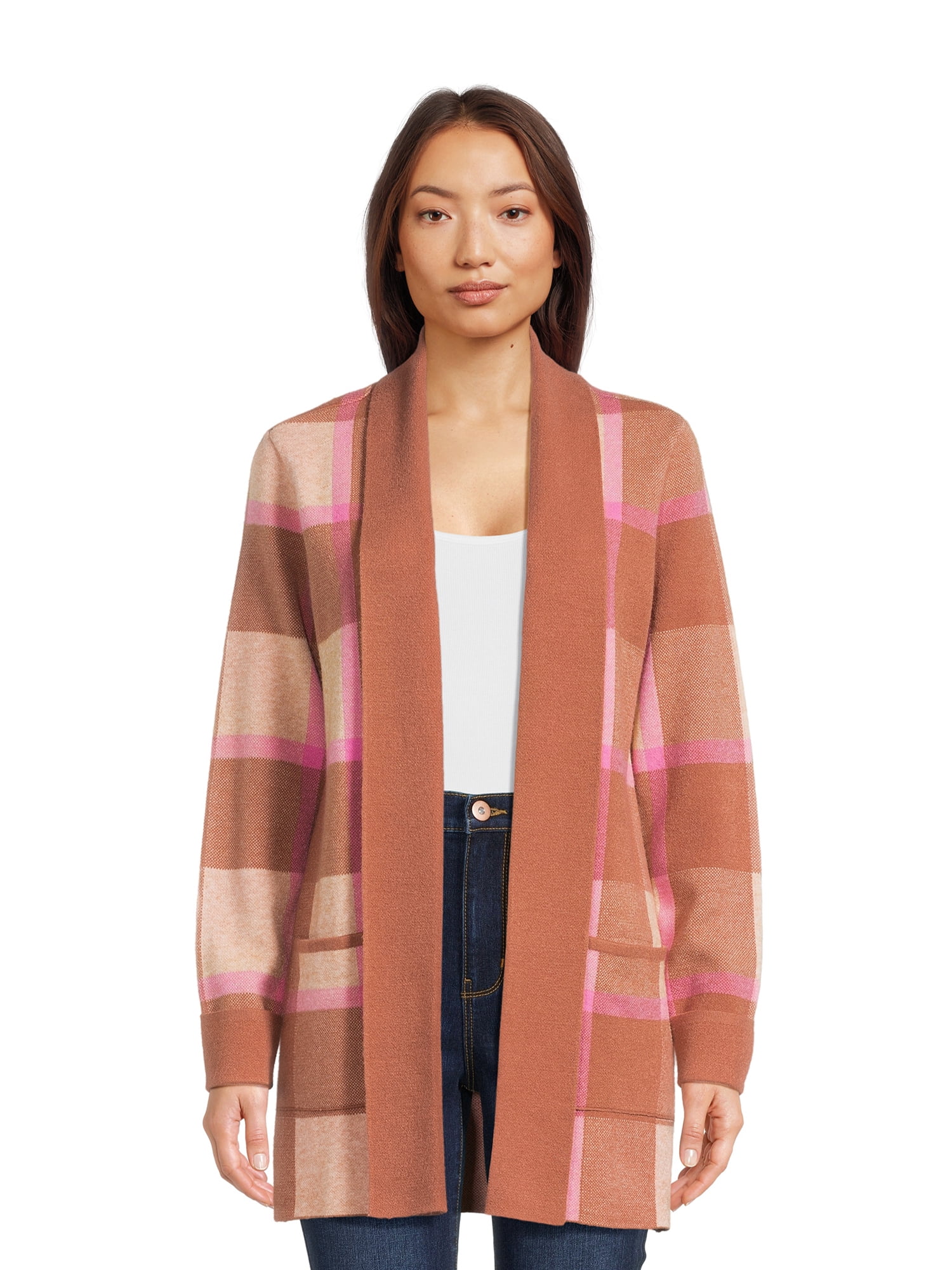 99 Jane Street Women's Open Front Cardigan Sweater with Long Sleeves ...