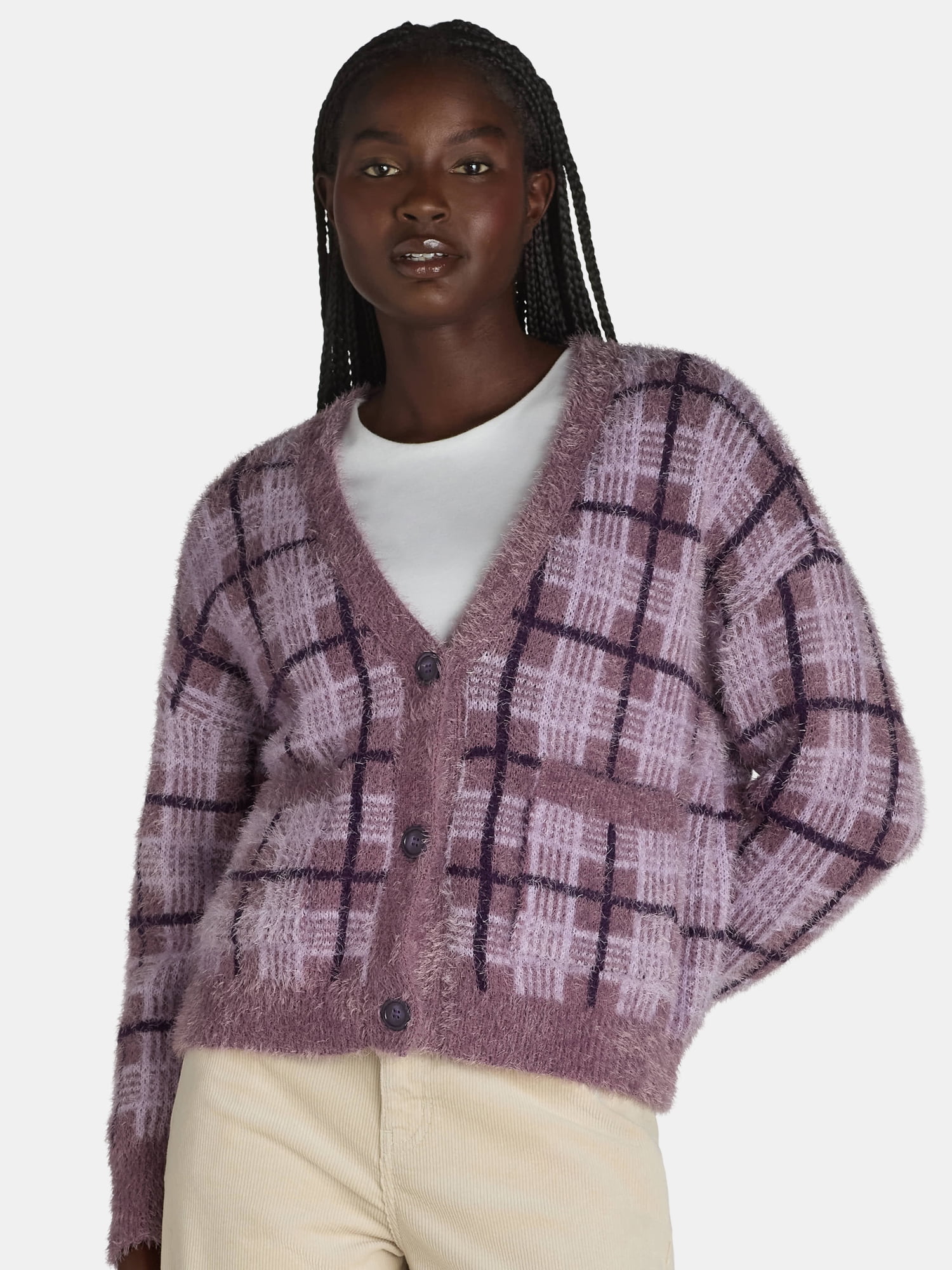 99 Jane Street Women's V-Neck Cardigan Sweater with Long Sleeves ...