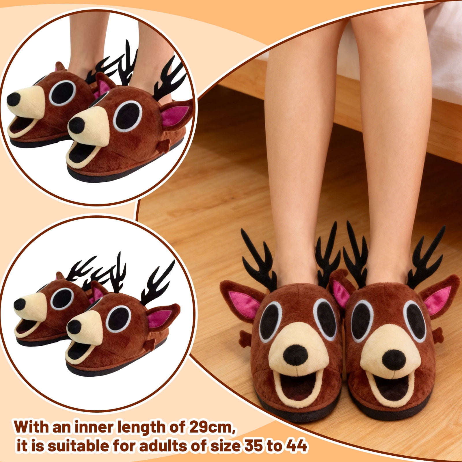 99 Nights In the Forest Deer Slipper Bootie, 11.81" Cozy Stylish ...